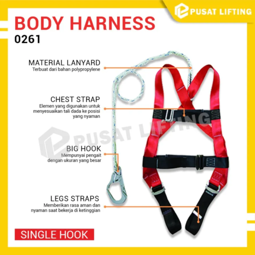 Jual Full Body Harness Single Hook 0261 EXCELLENT - Pusat Lifting Equipment