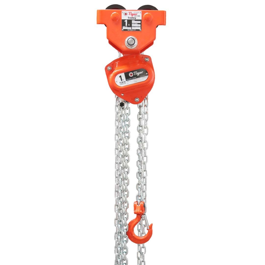 Jual Chain Block Tiger 0.5 Ton Combination Plain Trolley Single Bar ...